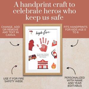Firefighter Handprint Craft Preschool Fire Safety Week, Community ...