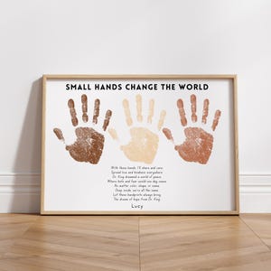 MLK Day Handprint Craft Template, Small Hands Change the World Hand ...
