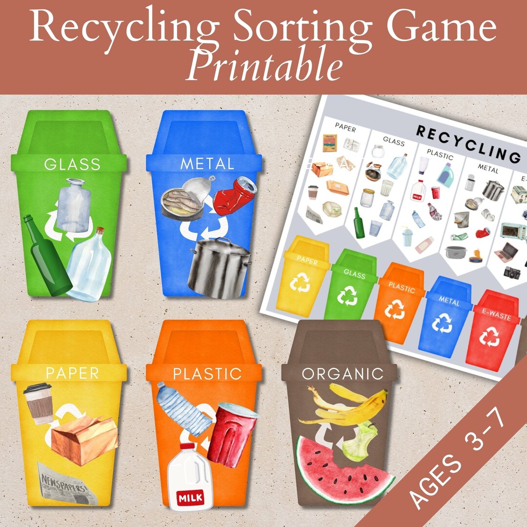 Garbage Sorting Activity Kindergarten Game, Waste Sorting Recycling ...