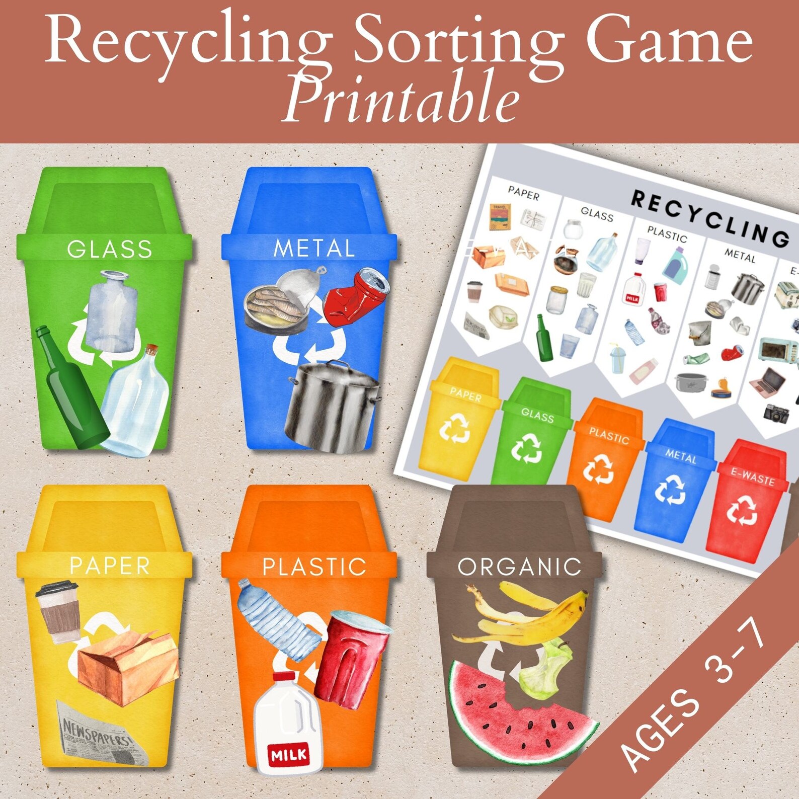 Garbage Sorting Activity Kindergarten Game, Waste Sorting Recycling ...