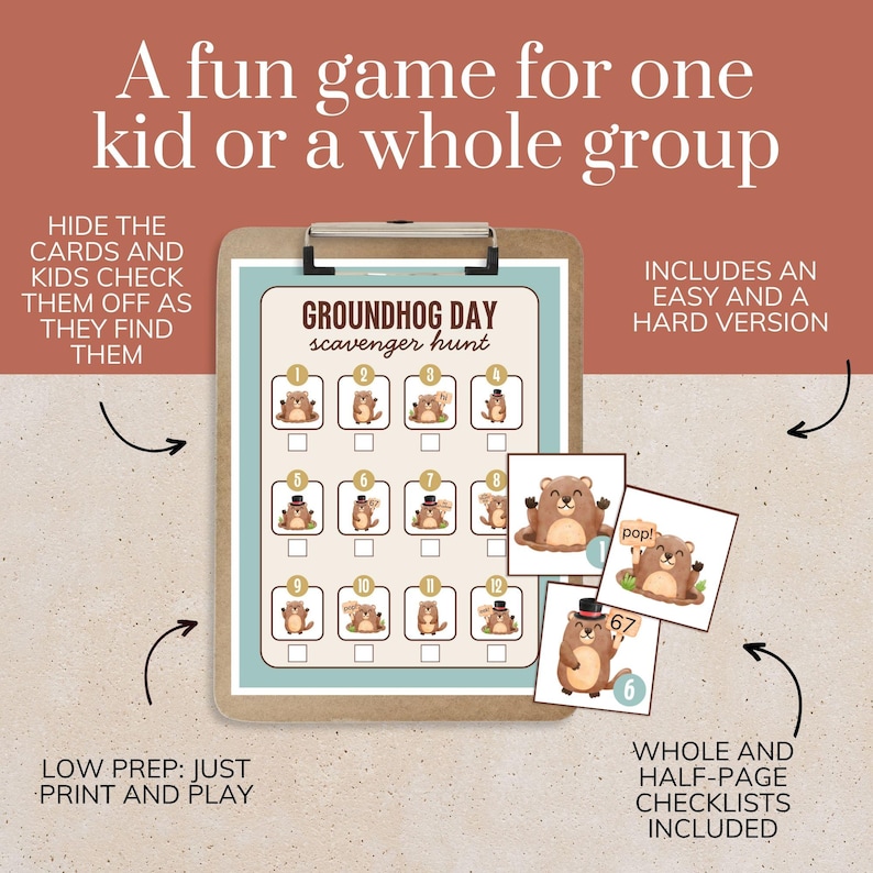 Groundhog Scavenger Hunt Party Printable, Groundhog Day Games ...