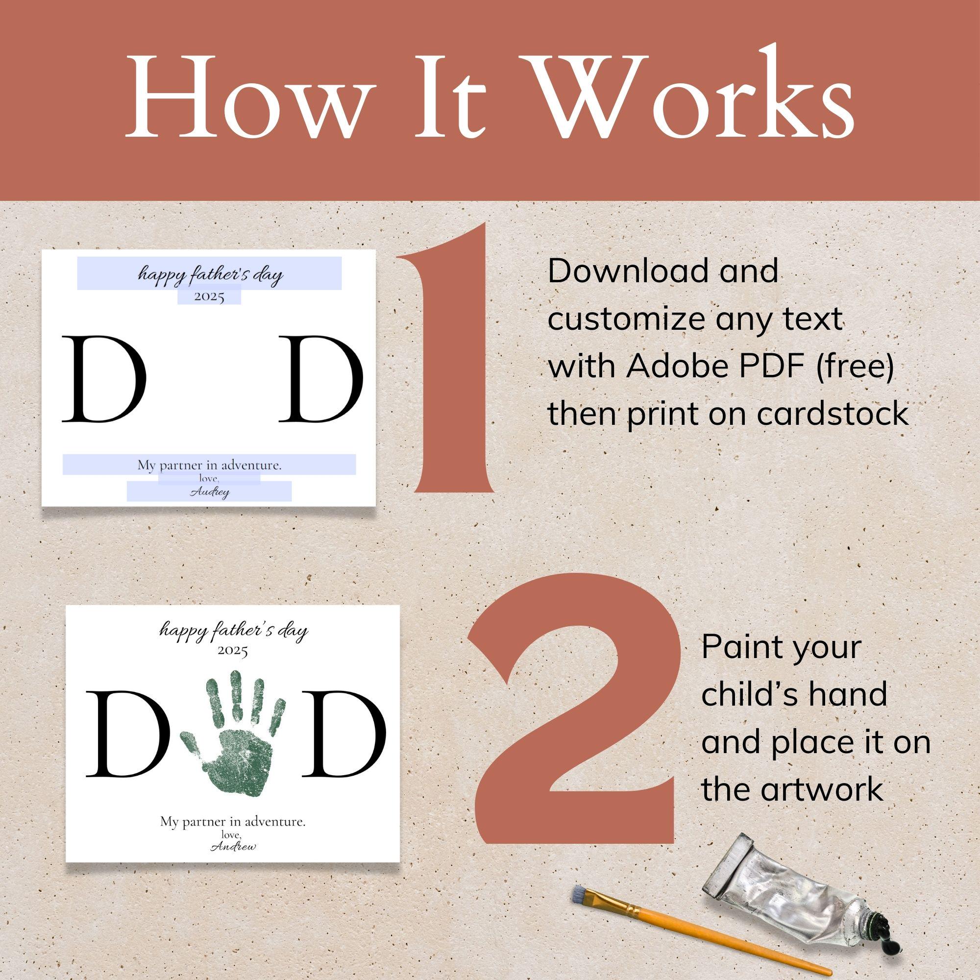 Personalized Fathers Day Handprint Craft for Dad Printable, Unique ...