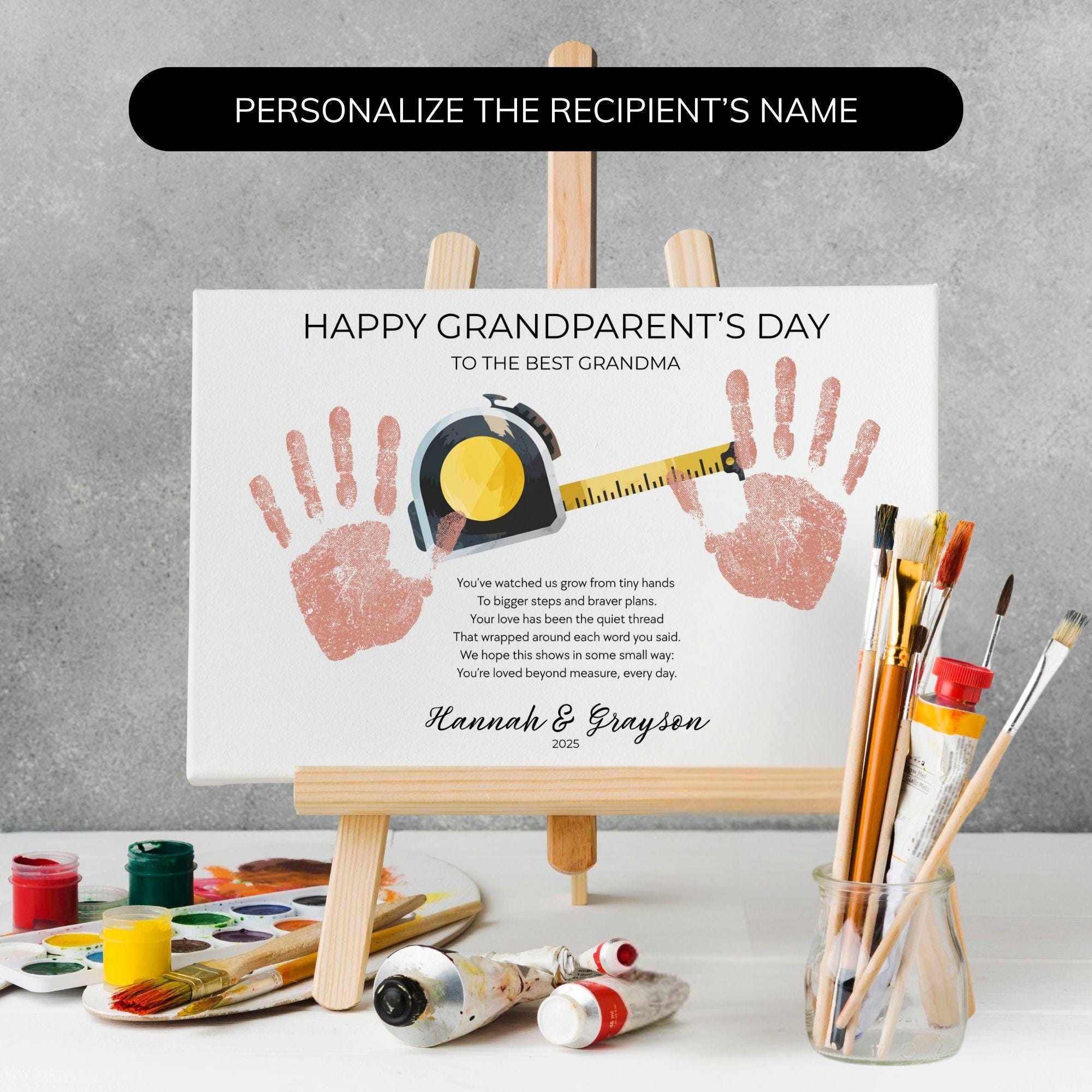 Grandparents Day Handprint Craft Printable, DIY Grandparents Gift From ...