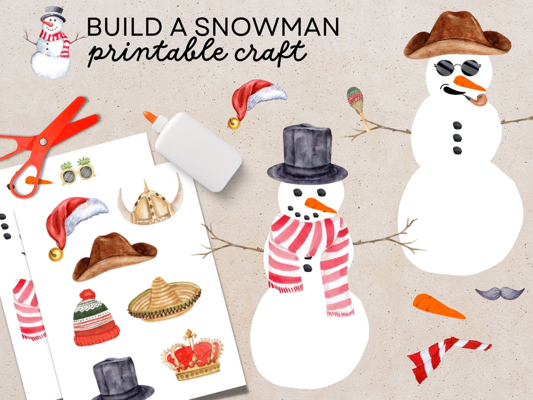 Build a Snowman Printable | Easy Crafts for Kids | Wintertime Crafts ...
