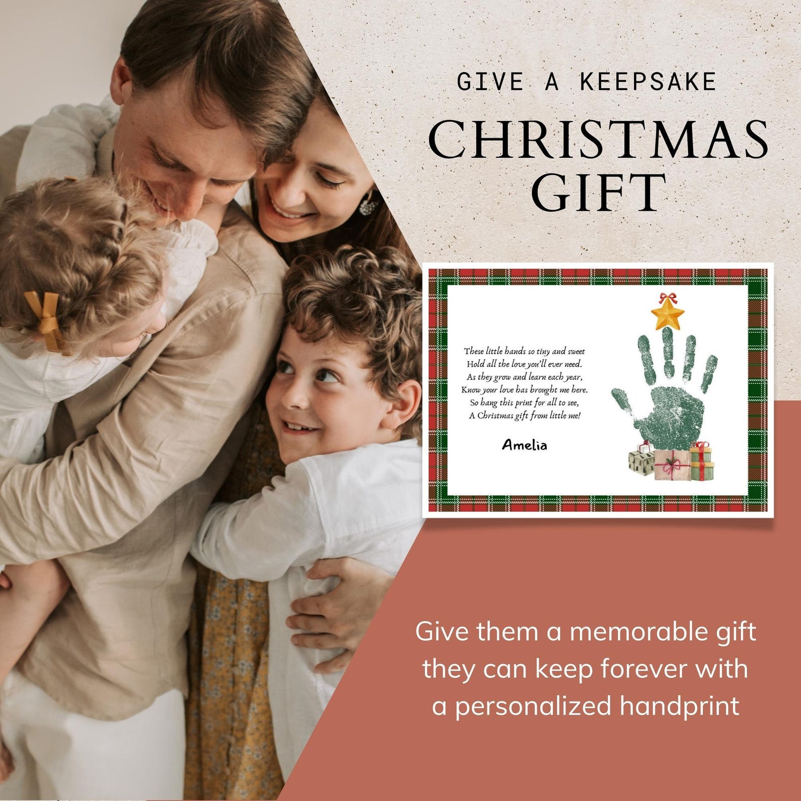 Christmas Handprint Placemat Craft Toddler, Holiday Handprint Printable ...