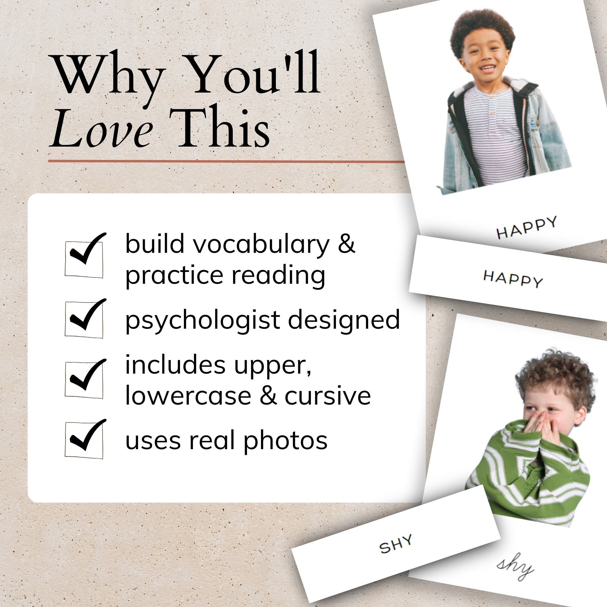 Emotion Cards for Toddlers, Feelings Flashcard Printable, Montessori 3 ...