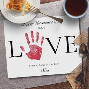Love Handprint Template Kid, Editable Valentine Handprint Art, Vday ...