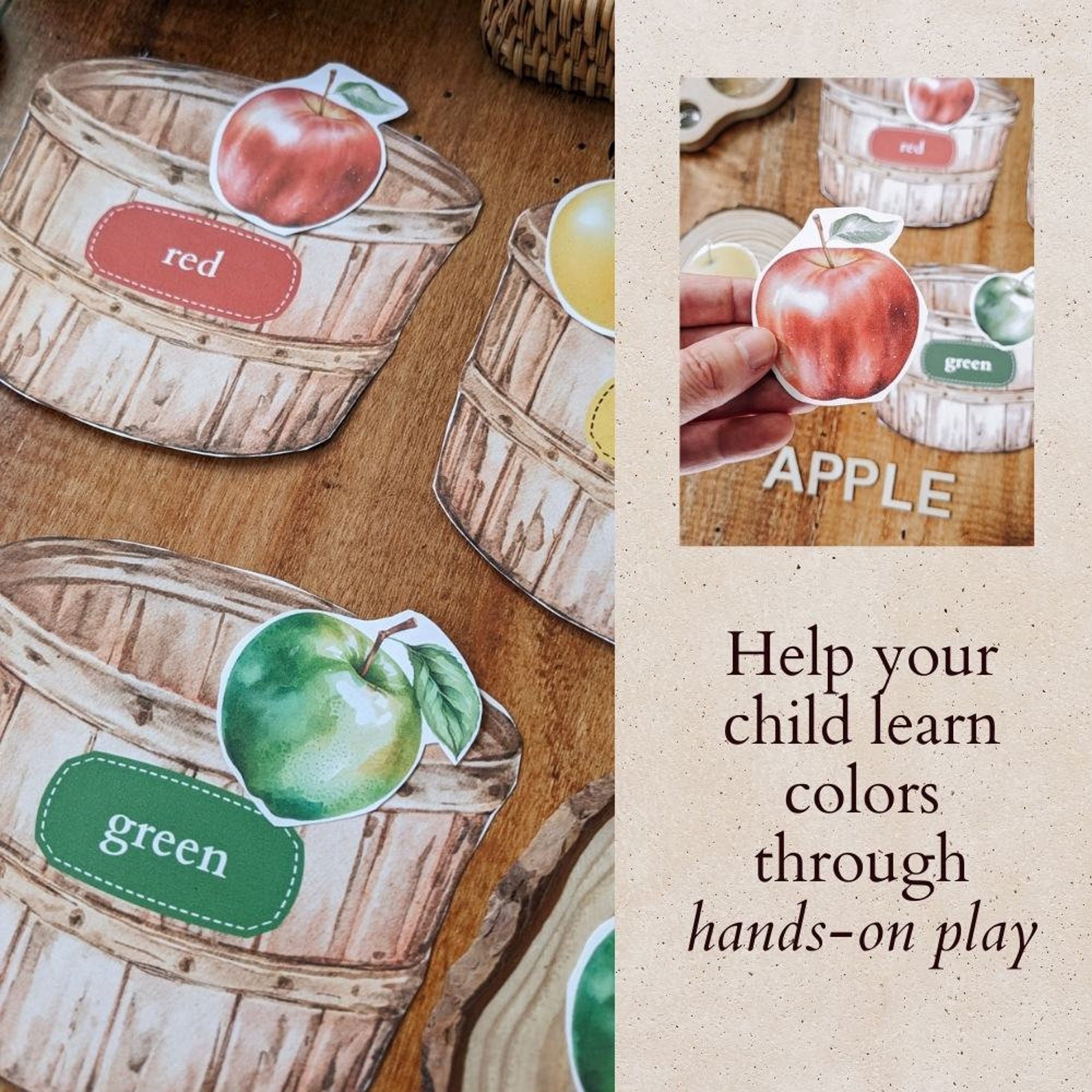 Apple Activities for Preschool, Learning Colors Printable, Color ...