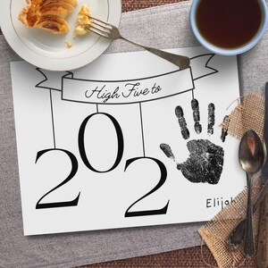 New Years Handprint Art Printable for Preschool, 2025 Handprint Craft ...