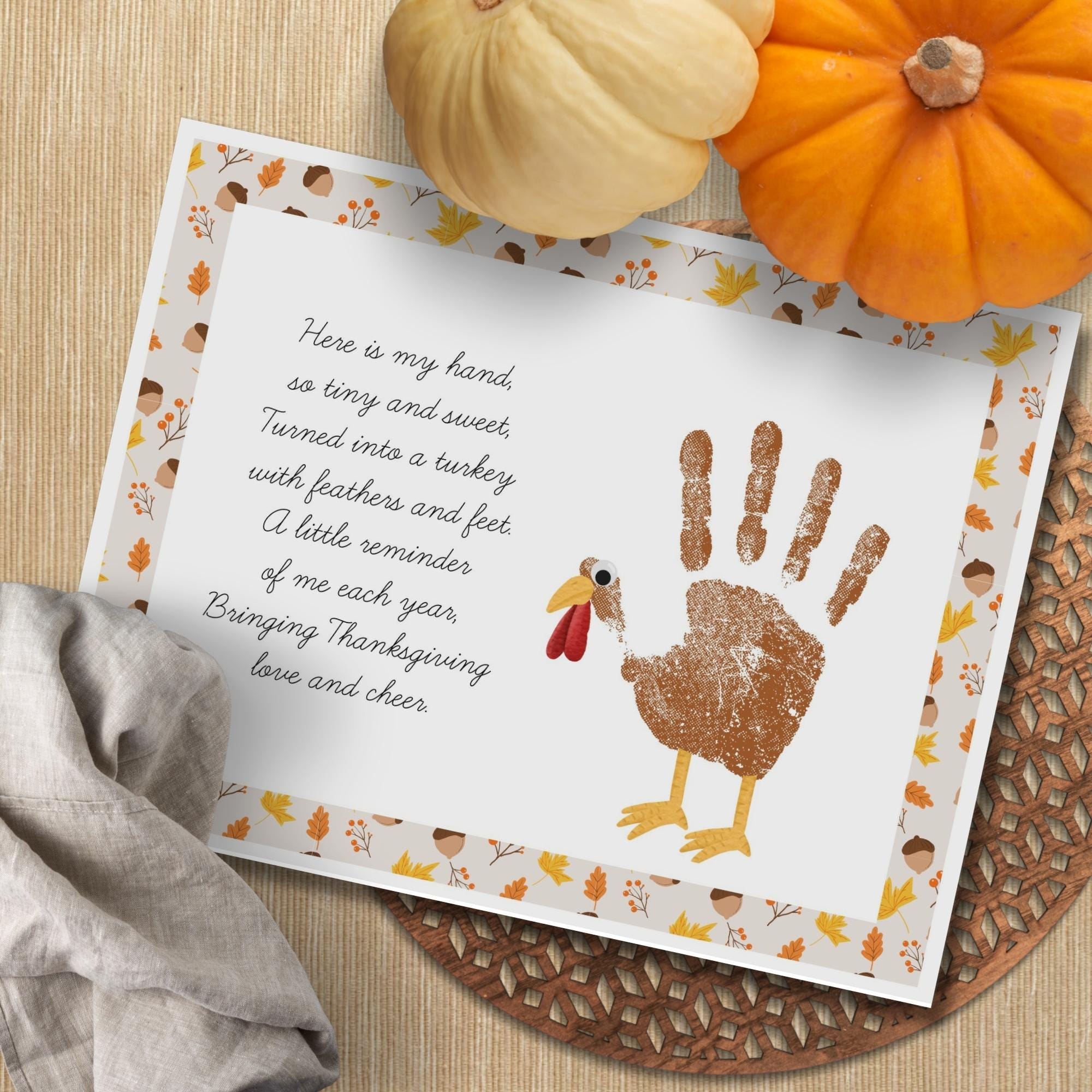 Thanksgiving Handprint Craft for Kids Template, Turkey Handprint ...