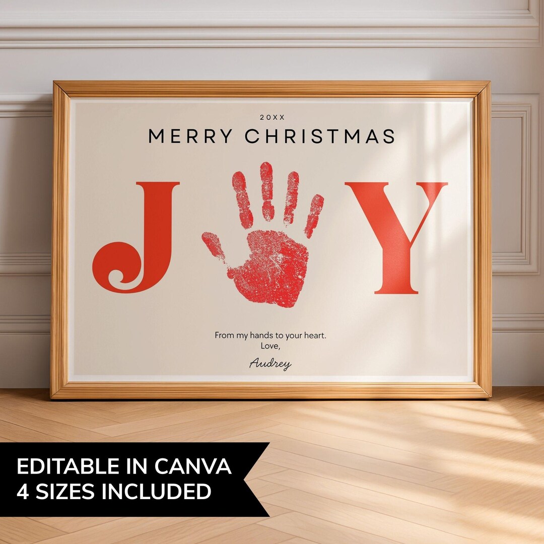 Merry Christmas Handprint Art Printable, Editable Preschool Handprint ...