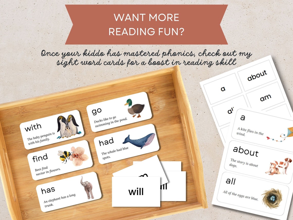 Beginning Sound Clip Cards for Kids, Learn to Read Phonics Flashcards ...