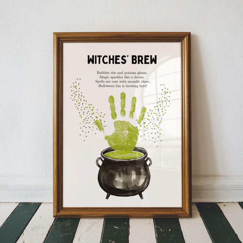 Cauldron Handprint Art for Kids, Halloween Handprint Craft Printable ...