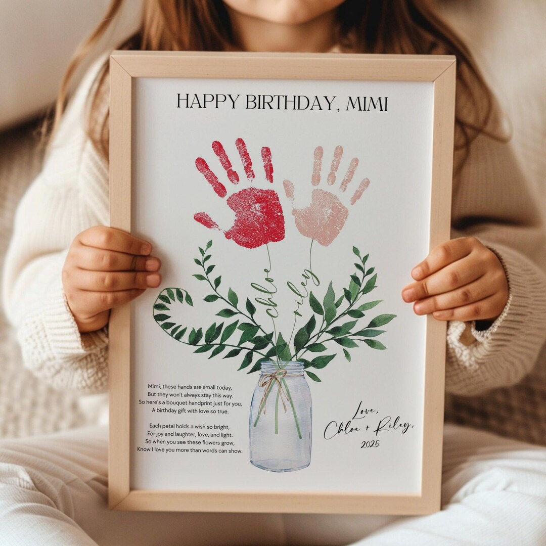 Handprint Craft for Grandma Gift From Grandkid, Gigi Handprint Art for ...