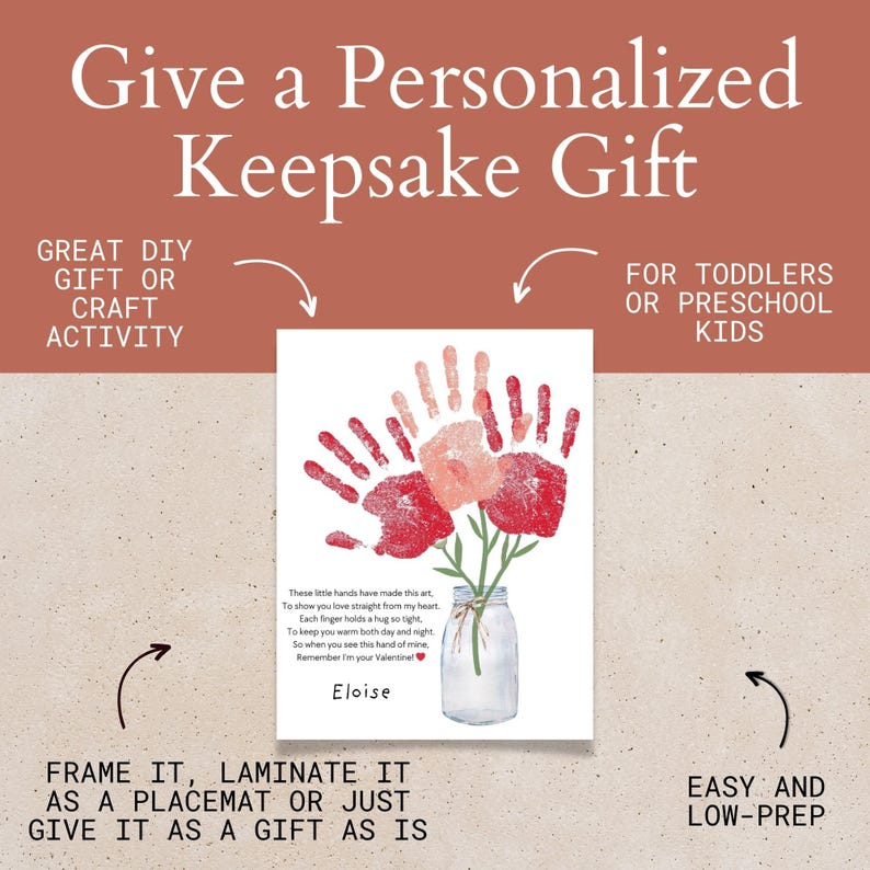 Flowers Handprint Art Template Preschool, Bouquet Valentines Day ...