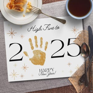 New Year High Five Handprint Craft Printable, 2025 Handprint Activity ...