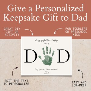 Personalized Fathers Day Handprint Craft for Dad Printable, Unique ...
