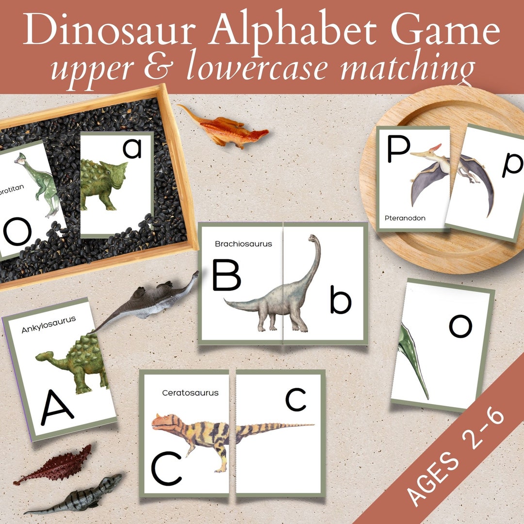 Dinosaur Alphabet Matching Activity A-Z, Printable Learning Material ...