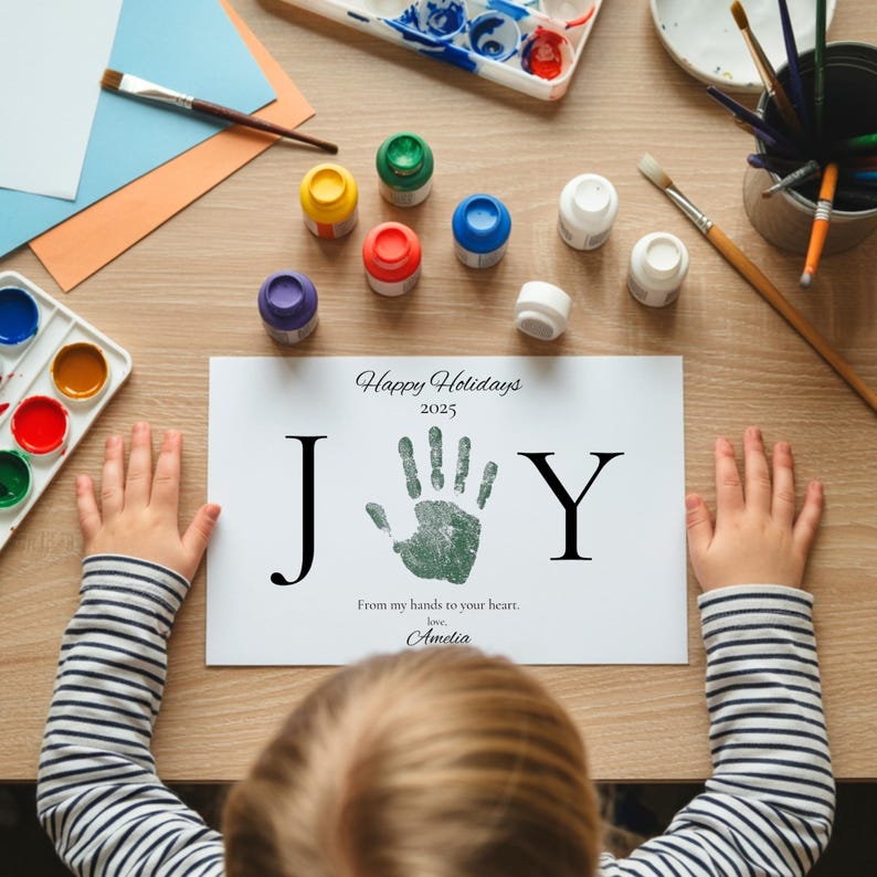 Joy Christmas Handprint Craft Preschool, Editable Toddler Hand Print ...