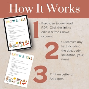 Editable Show and Tell Letter to Parents Printable, Show and Share ...