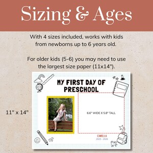 First Day of Preschool Handprint Editable, Back to School Photo Frame ...