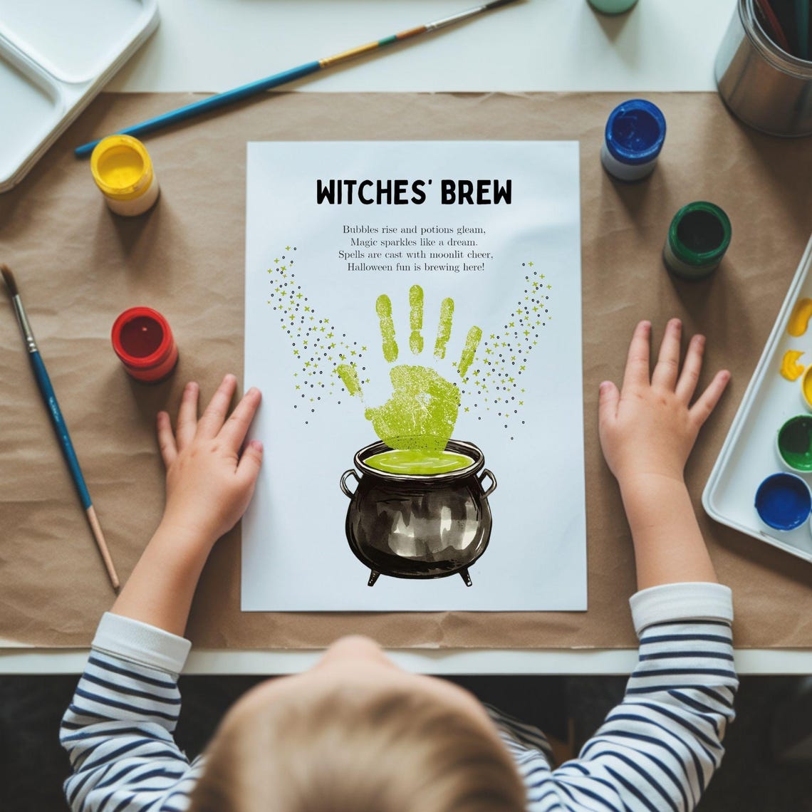 Cauldron Handprint Art for Kids, Halloween Handprint Craft Printable ...