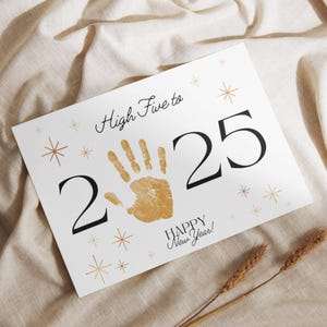 New Year High Five Handprint Craft Printable, 2025 Handprint Activity ...