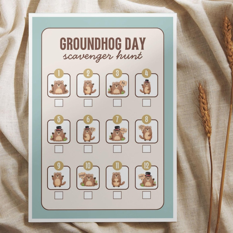 Groundhog Scavenger Hunt Party Printable, Groundhog Day Games ...