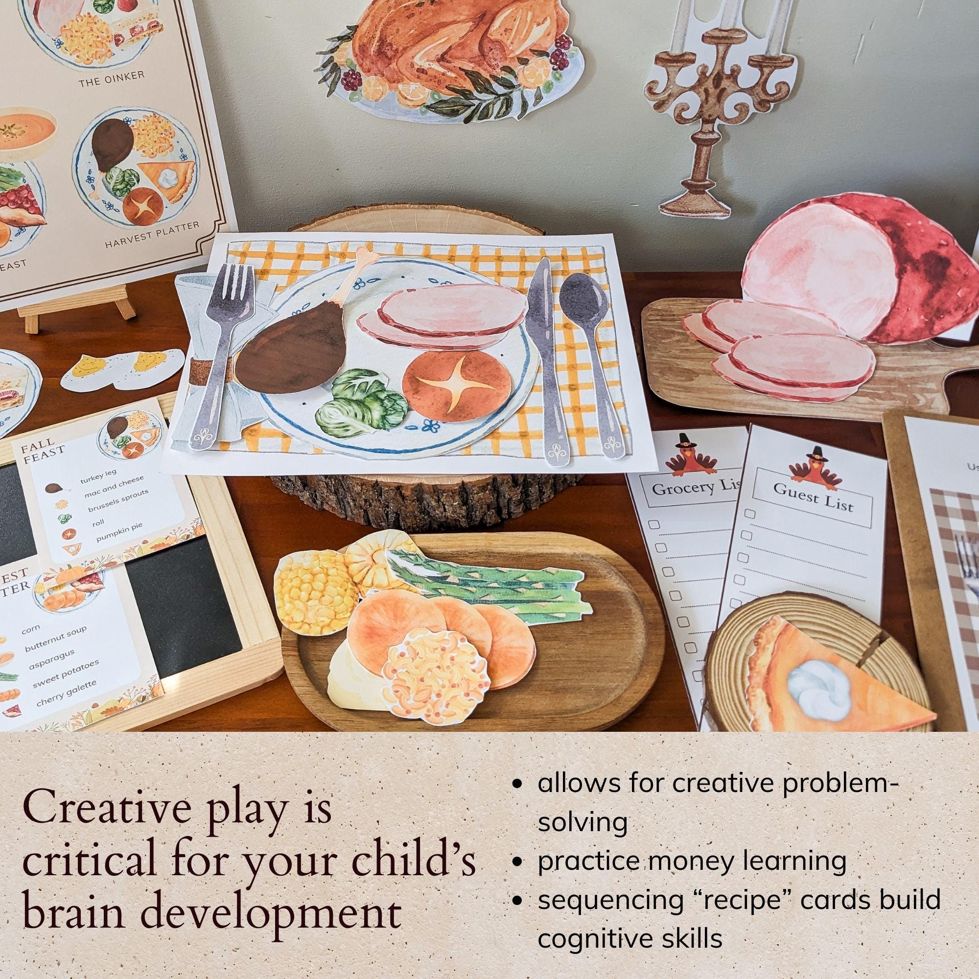 Thanksgiving Dramatic Play Set, Pretend Play Printable Fall Activity ...