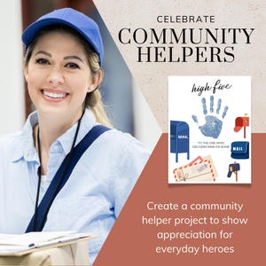 Handprint Craft Mail Carrier Printable, Community Helpers Activities ...