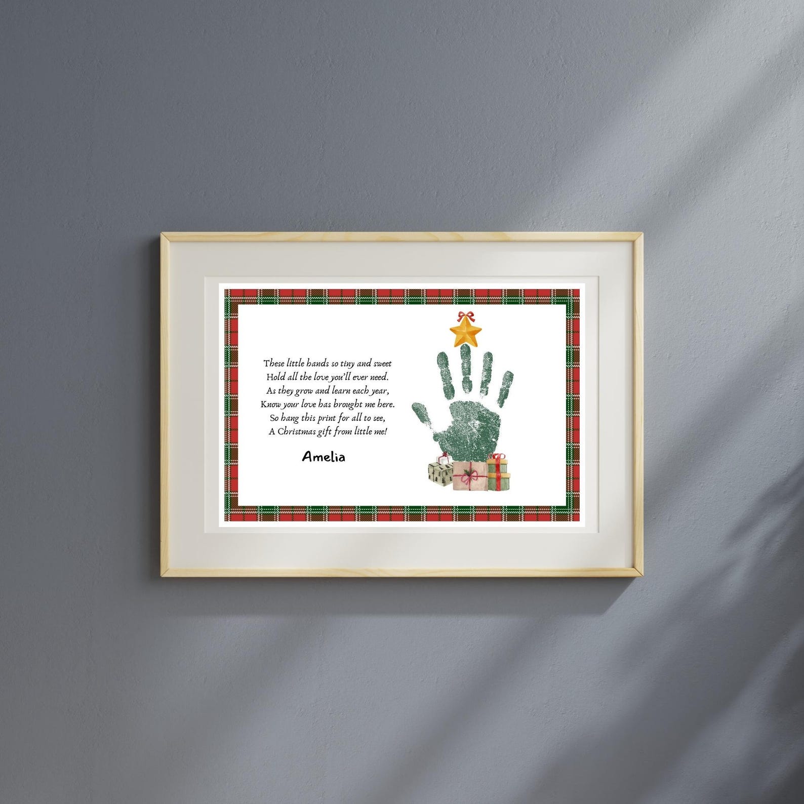 Christmas Handprint Placemat Craft Toddler, Holiday Handprint Printable ...