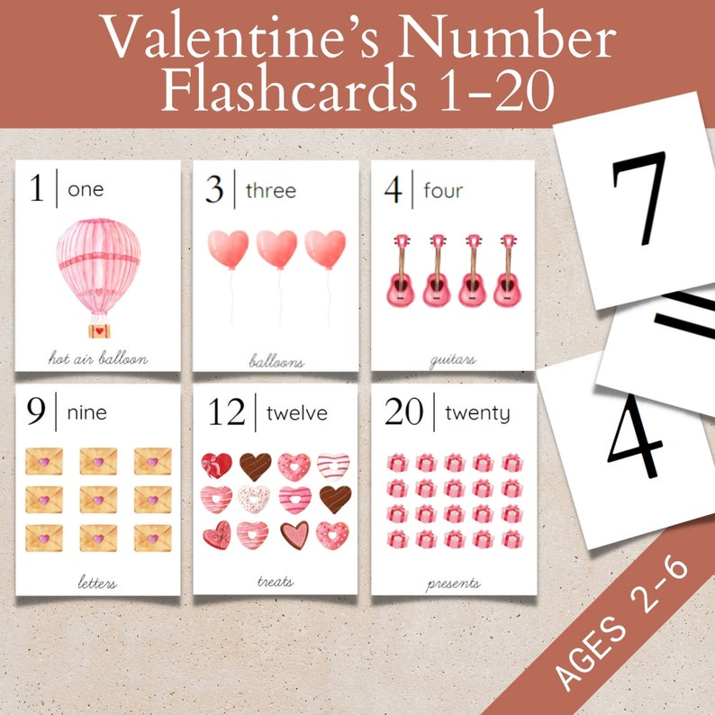 Classroom Number Flashcards, Valentines Math Manipulatives, Montessori ...