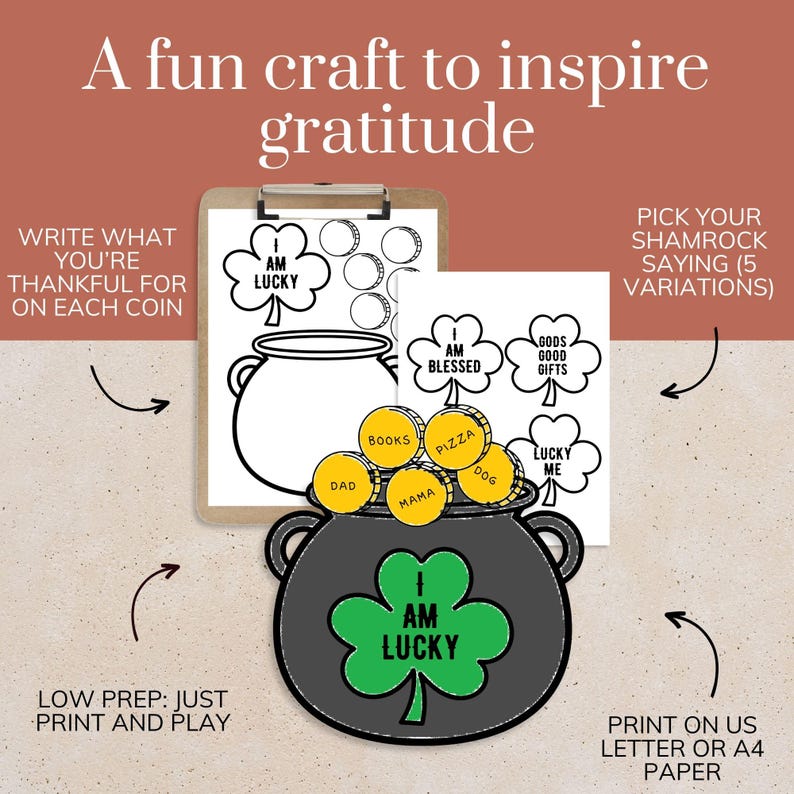 Pot of Gold Craft Printable, Easy St Patricks Day Craft for Kids ...