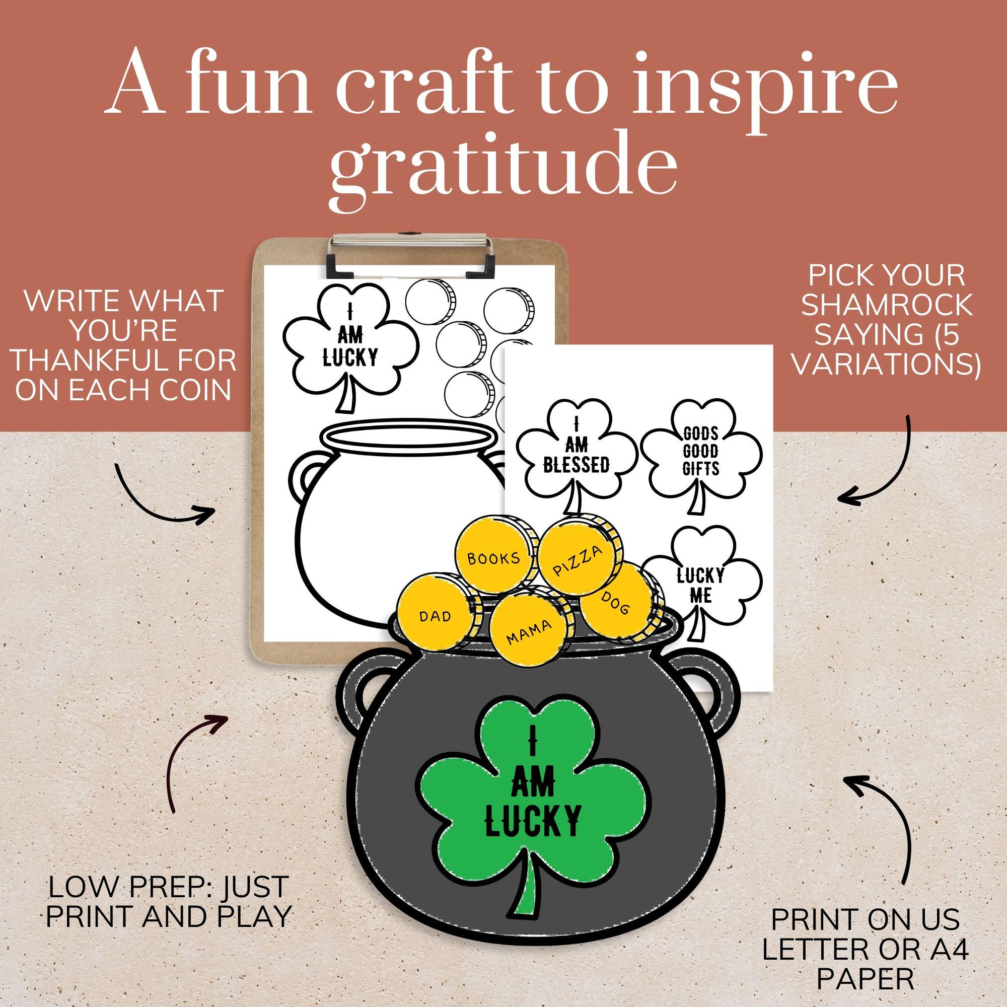 Pot of Gold Craft Printable, Easy St Patricks Day Craft for Kids ...