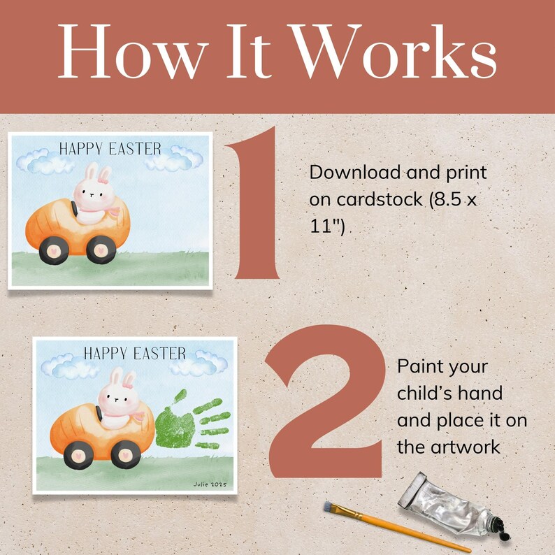 Easter Bunny Handprint Craft Printable, Carrot Handprint Sign Toddler ...