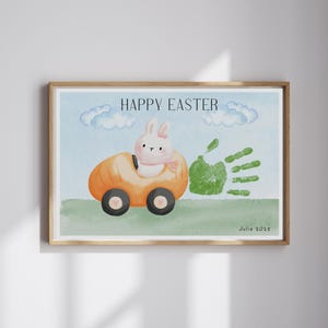 Easter Bunny Handprint Craft Printable, Carrot Handprint Sign Toddler ...