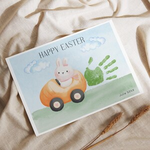 Easter Bunny Handprint Craft Printable, Carrot Handprint Sign Toddler ...
