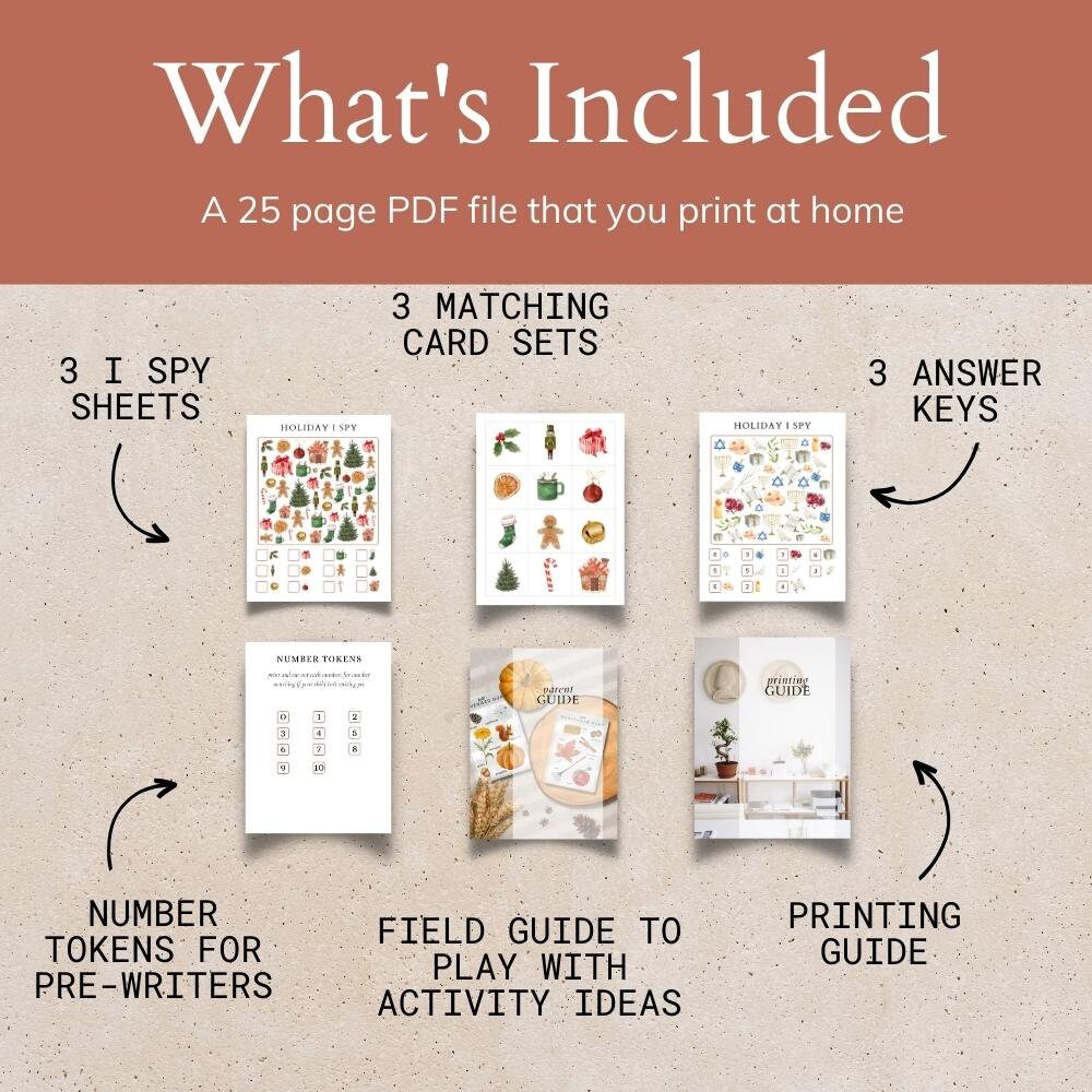 Christmas I Spy Holiday Counting Sheets Hanukkah Scavenger - Etsy