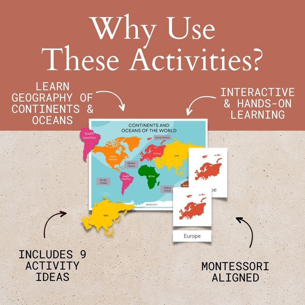 7 Continents Unit Study Preschool, Continent of the World Montessori 3 ...