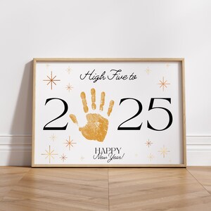 New Year High Five Handprint Craft Printable, 2025 Handprint Activity ...