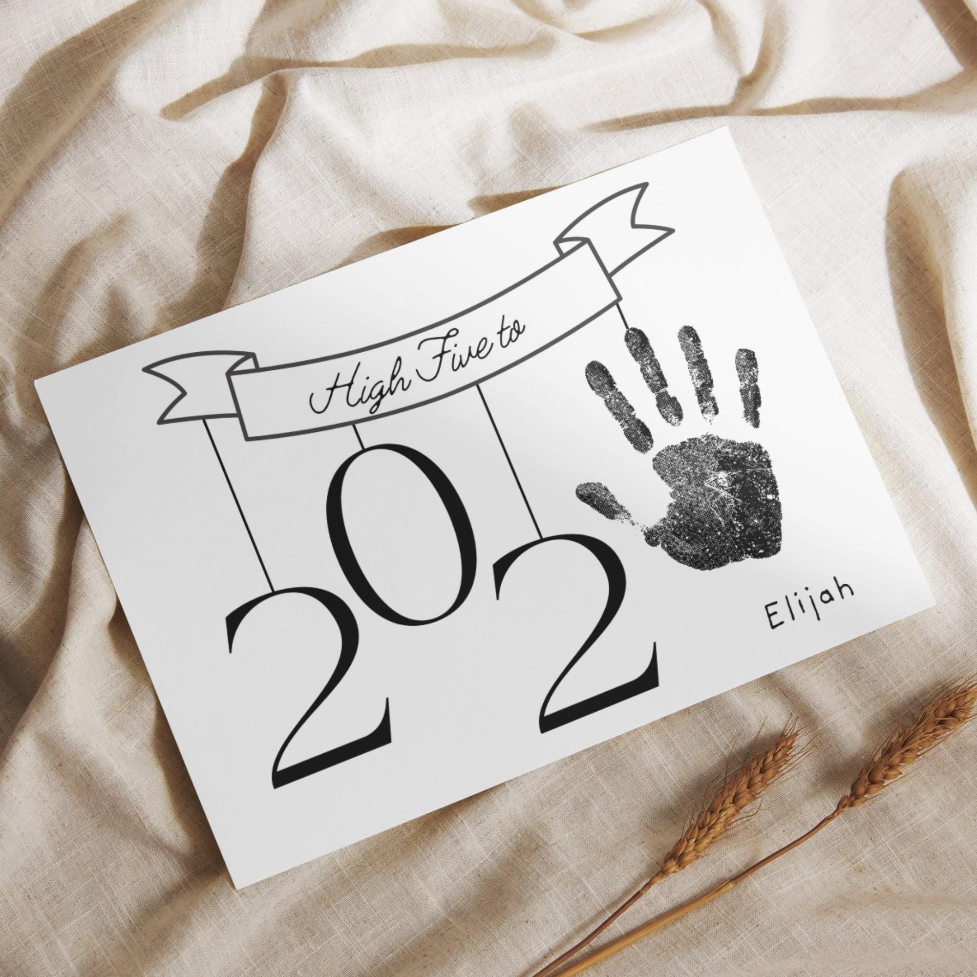 New Years Handprint Art Printable for Preschool, 2025 Handprint Craft ...