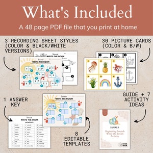 Write the Room Beginning Sounds Printable, Summer Learning Kindergarten ...