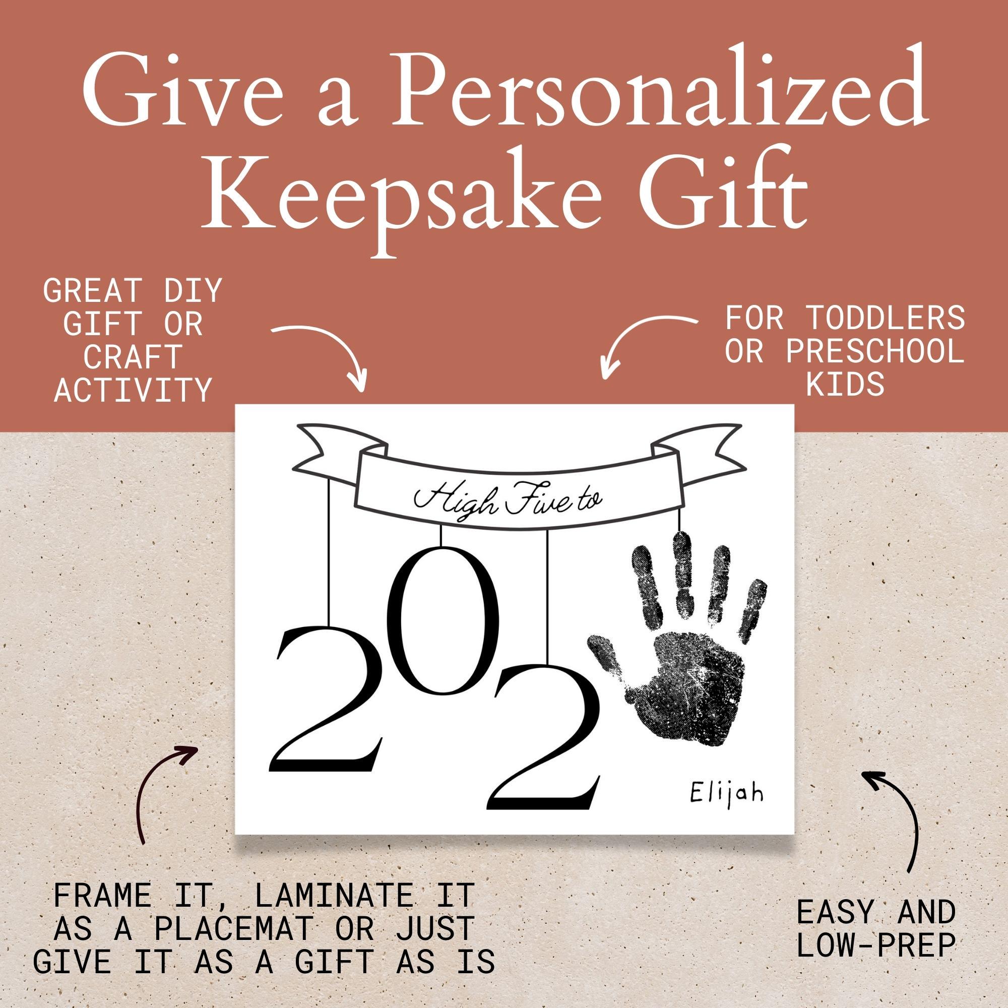 New Years Handprint Art Printable for Preschool, 2025 Handprint Craft ...