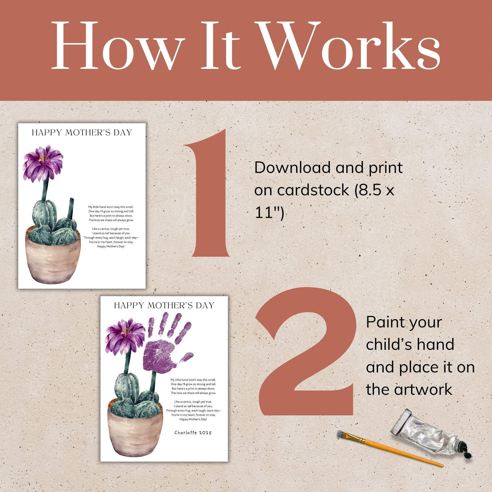 Mothers Day Handprint Poem, Cactus Mothers Day Craft, Mom Flower Hand ...