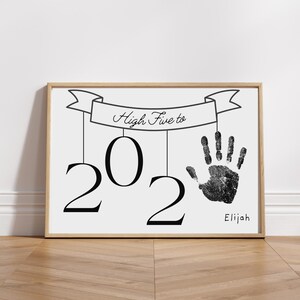 New Years Handprint Art Printable for Preschool, 2025 Handprint Craft ...