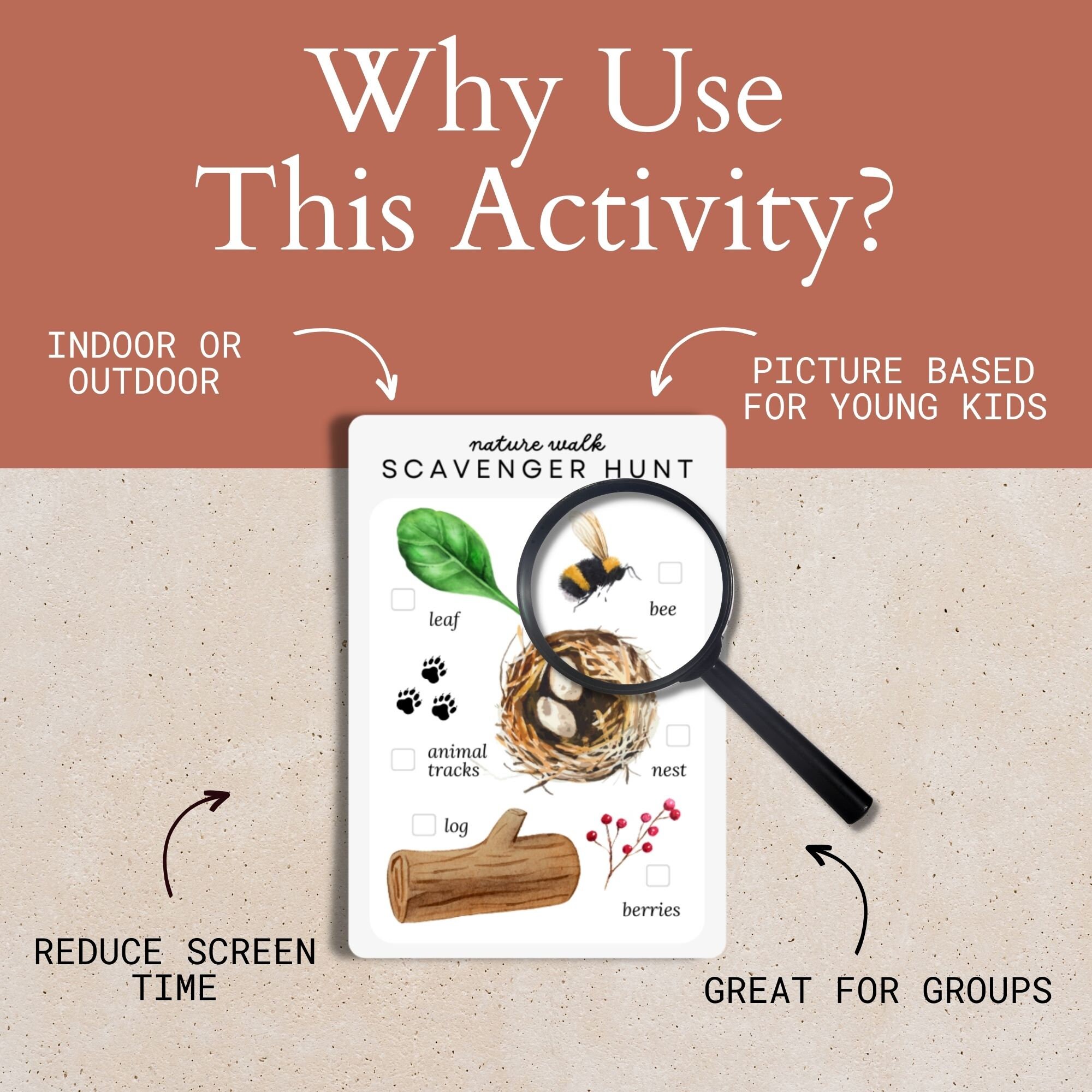 Photo Scavenger Hunt Printable, Nature Walk Cards, Camping Game for ...