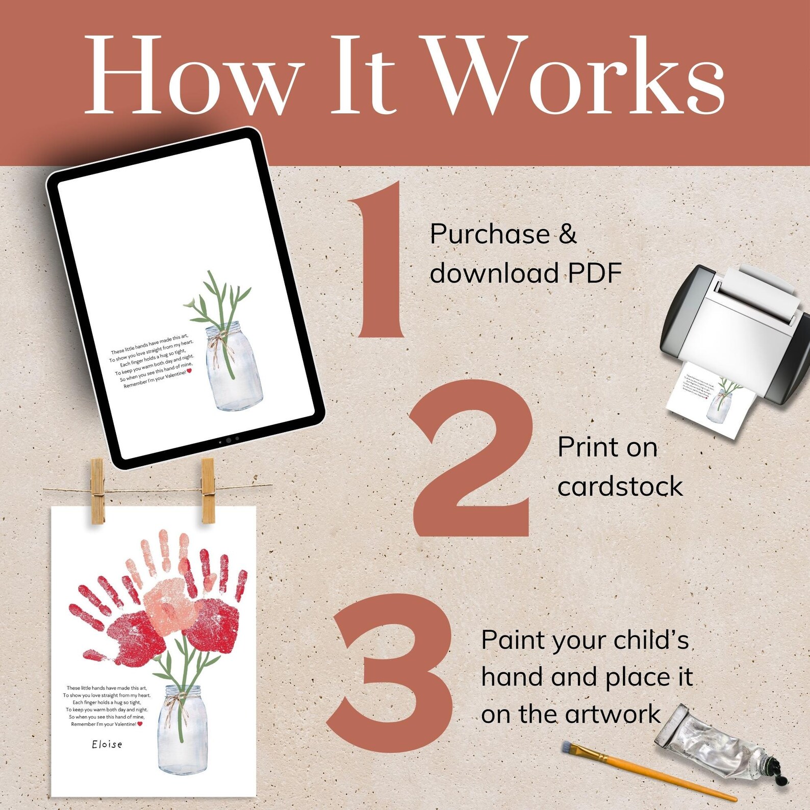Flowers Handprint Art Template Preschool, Bouquet Valentines Day ...