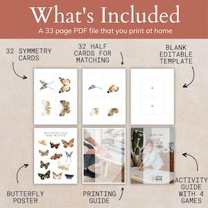 Butterfly Matching Game for Toddler, Montessori Insect Memory Game ...