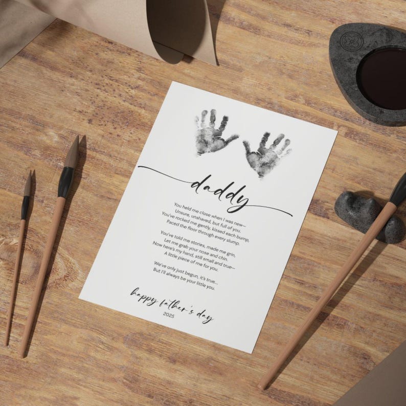 Daddy Handprint Art Template, First Fathers Day Gift From Baby ...