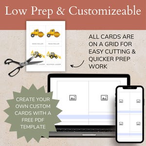 Construction Vehicle Flashcard Printable, Montessori 3 Part Cards for ...